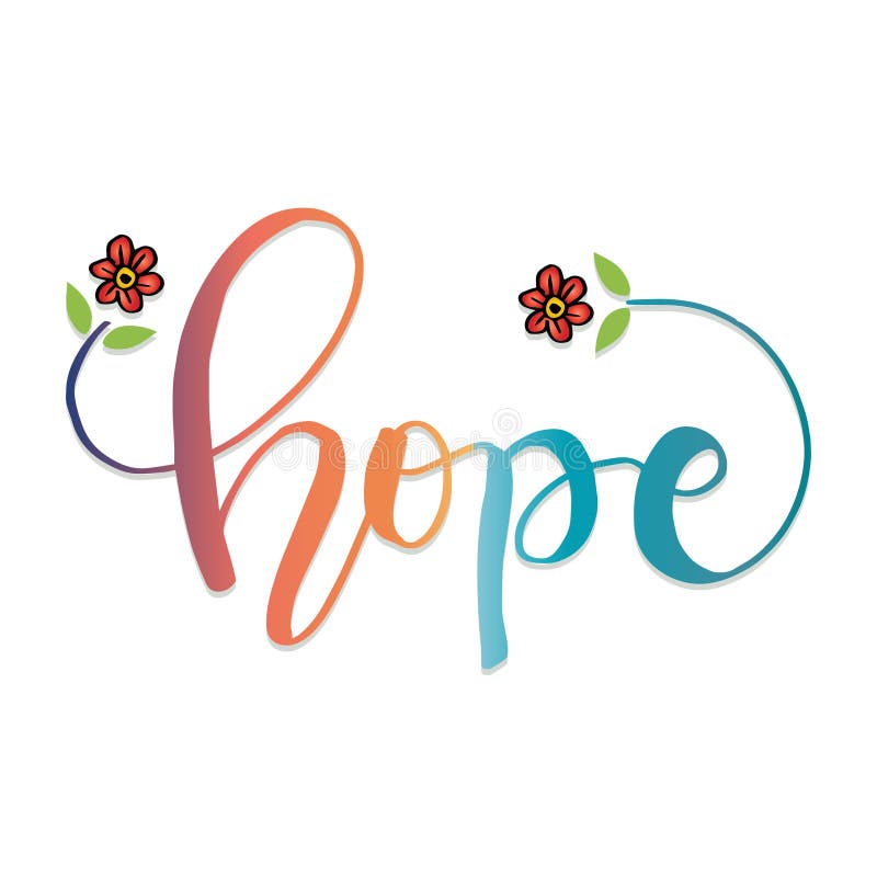 Speranza Di Disegno Di Lettera Con Floreale Illustrazione di Stock ...