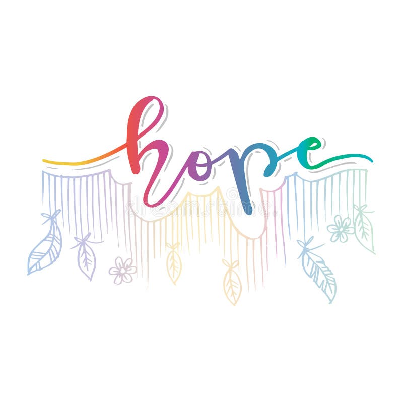Speranza Di Disegno Di Lettera Con Floreale Illustrazione di Stock ...