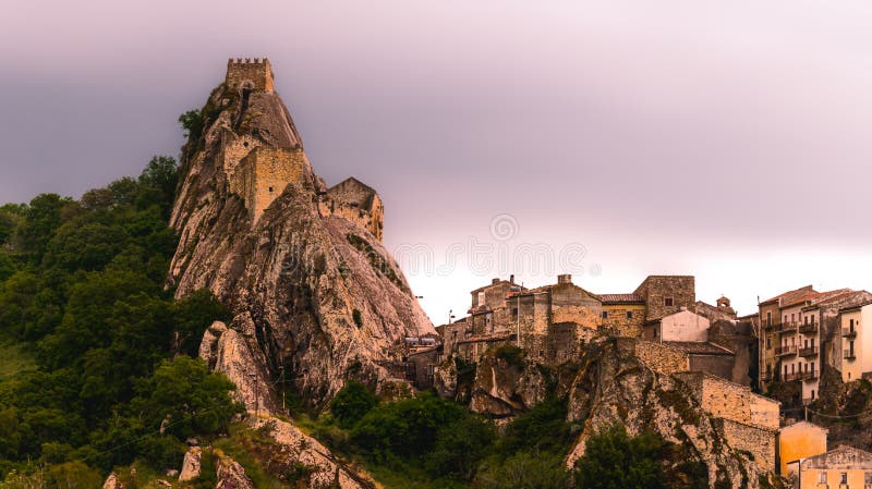 The Sperlinga Castle and a Bit of the Town Stock Image - Image of ...