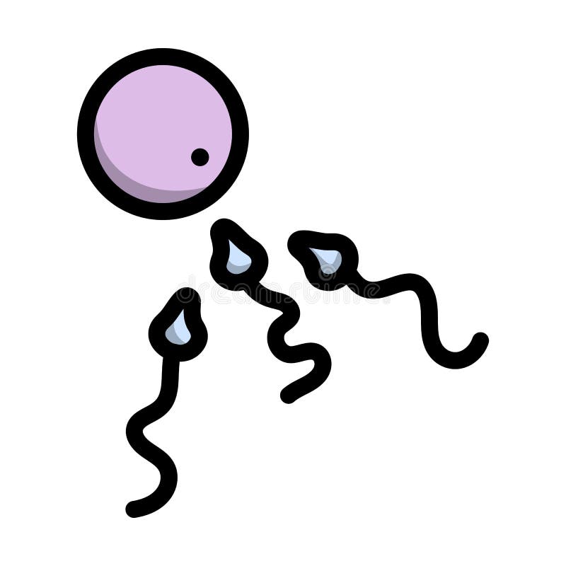 Sperm and Egg Cell Icon stock vector. Illustration of penetration ...