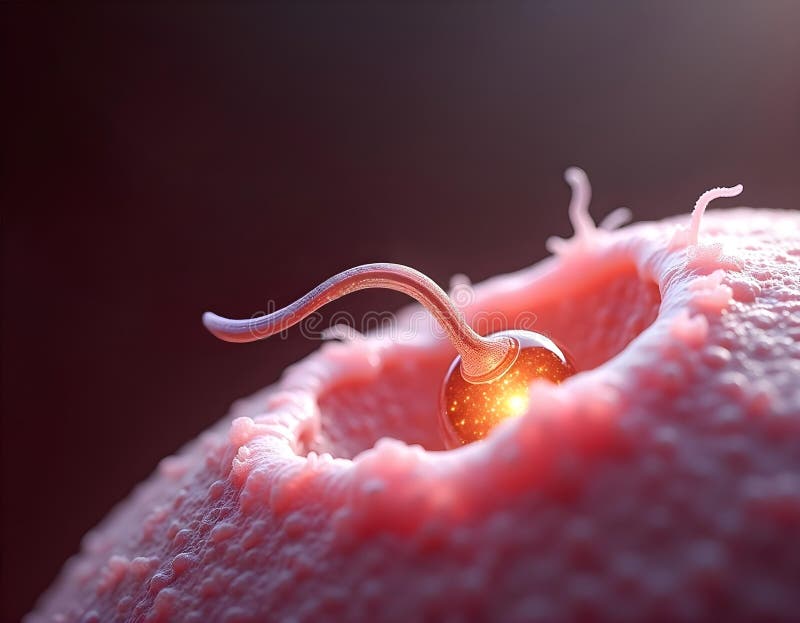 Sperm Entering Egg Fertility Microscopic Cellular Fertilization ...