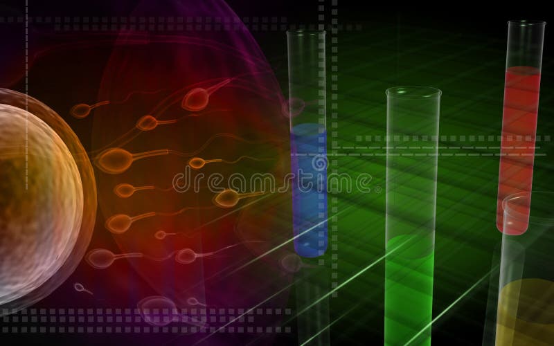 Sperm of Human and Test Tubes Stock Illustration - Illustration of ...