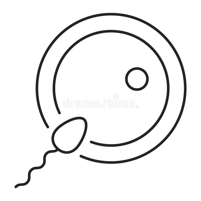 Process Of Sperm Fertilizing Egg Icon Isolated Stock Vector