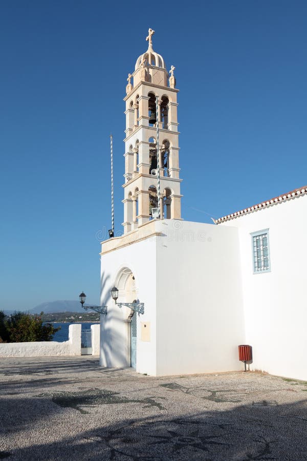 Spetses Cathedral Campanile Stock Photo - Image of religious, tower ...