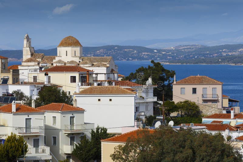 Spetses island. editorial stock photo. Image of island - 110383983