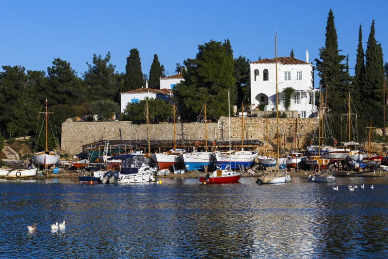 Spetses island. editorial image. Image of landscape - 110383275
