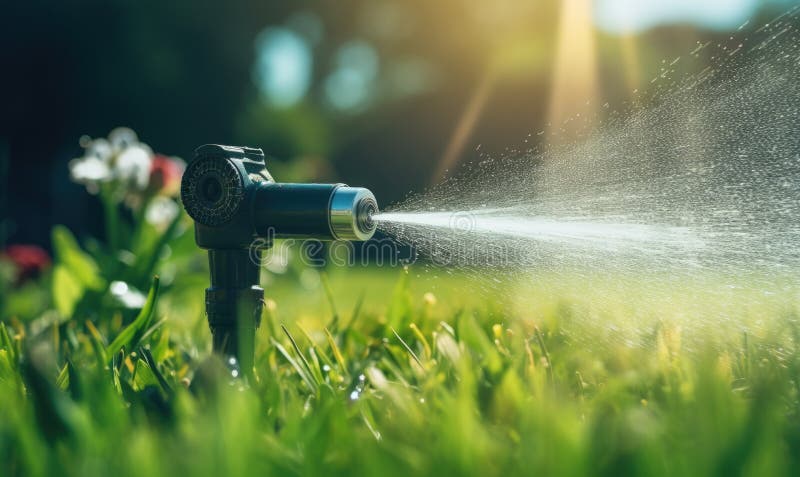 Spewing Water from a Fire Hydrant Creates a Refreshing Scene Stock ...