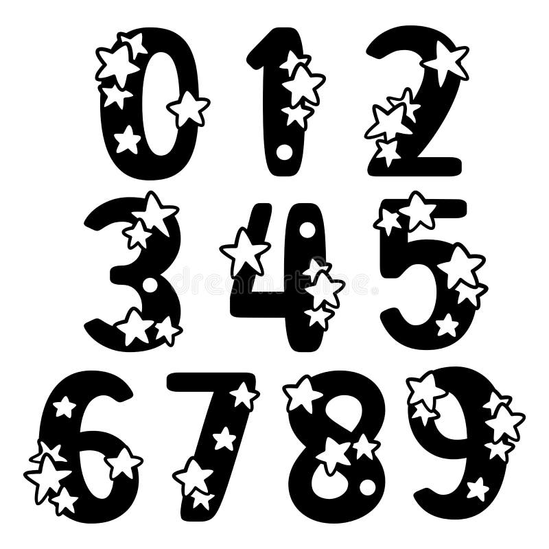 SPF013 Little Stars - Number Stock Vector - Illustration of style ...