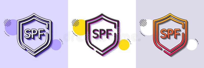 Spf Protection Line Icon. Sun Protect Sign. Halftone Dotted Pattern ...