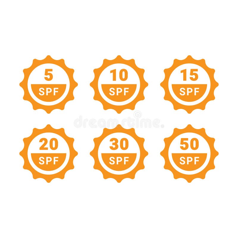 Spf 5, 10 To 50 Vector Label Set Stock Vector - Illustration of factor ...