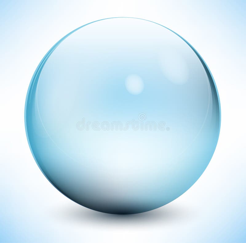 Sphère En Verre Bleue Sur Le Blanc Avec L'ombre Illustration Stock ...