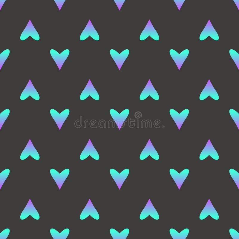 Seamless Pattern with Blue Hearts Stock Vector - Illustration of shape ...