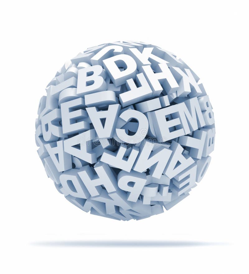 Letter Sphere of Fonts and Typography Reading Learning Stock ...