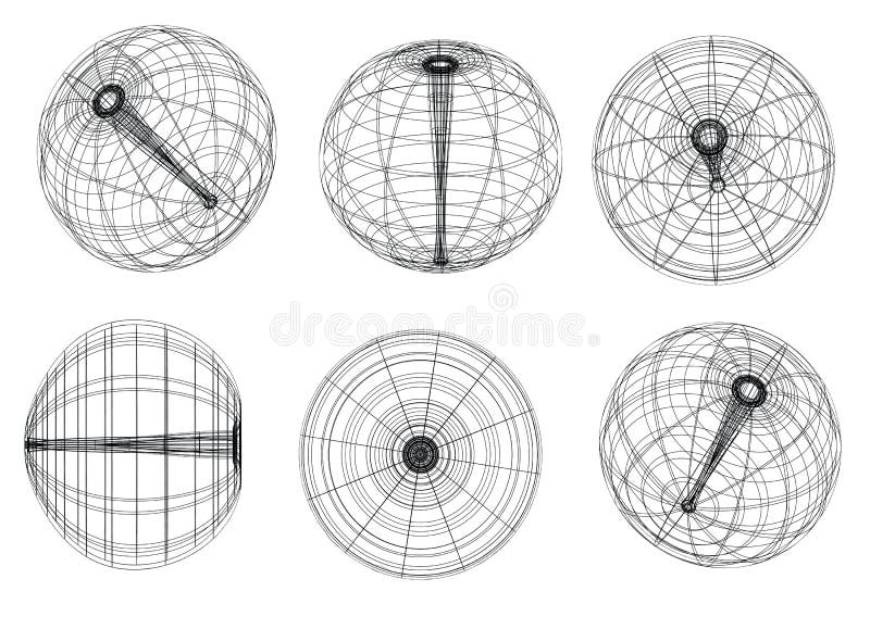 Globe grid - vector stock vector. Illustration of icon - 7495331