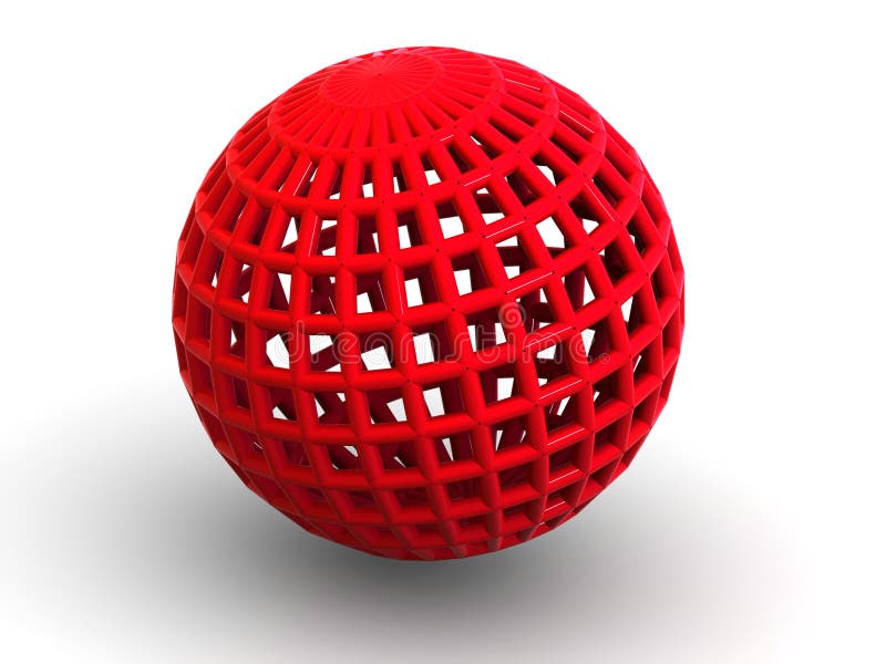 Glass striped red sphere stock illustration. Illustration of design ...
