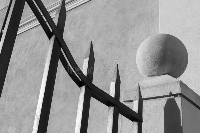 Sphere Above the Concrete Pillar and Gate Stock Image - Image of white ...