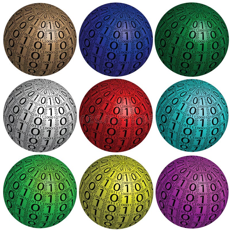 Sphere of binary code stock illustration. Illustration of cyber - 56895414