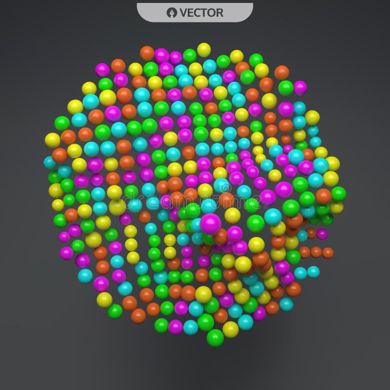 Sphere. Abstract Structure with Particles. Technology Style Stock ...
