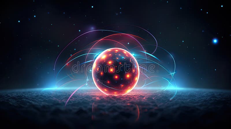 Sphere atom graphic stock illustration. Illustration of futuristic ...