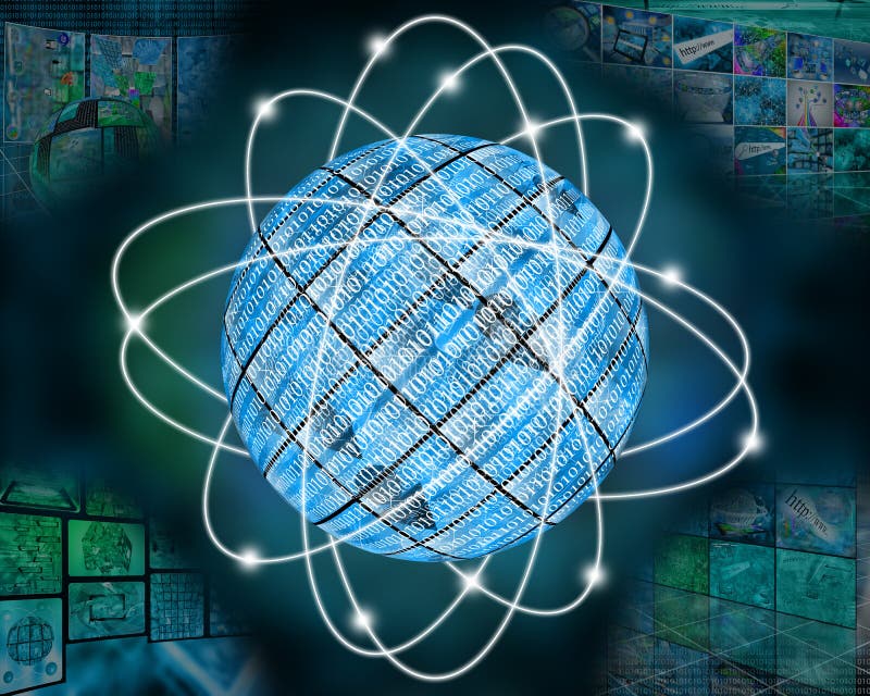 Sphere of binary code stock illustration. Illustration of connect ...
