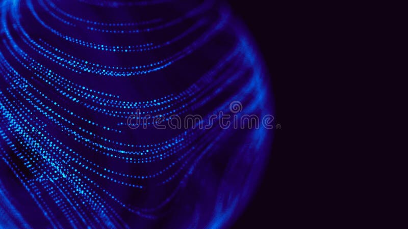 Sphere Blue Particle Flow Seamless Loop 4k. Color Neon Gradient Dynamic ...
