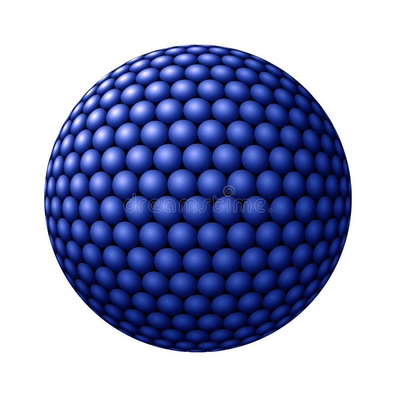 Sphere of Blue Spheres Against White Stock Illustration - Illustration ...