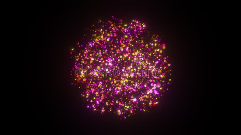 Sphere of bright particles stock video. Video of technology - 351545703