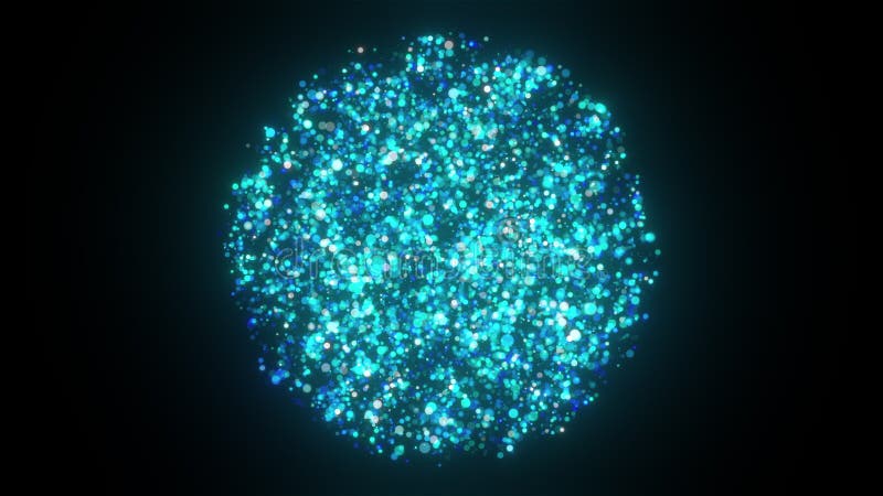 Sphere of bright particles stock footage. Video of glow - 351548230