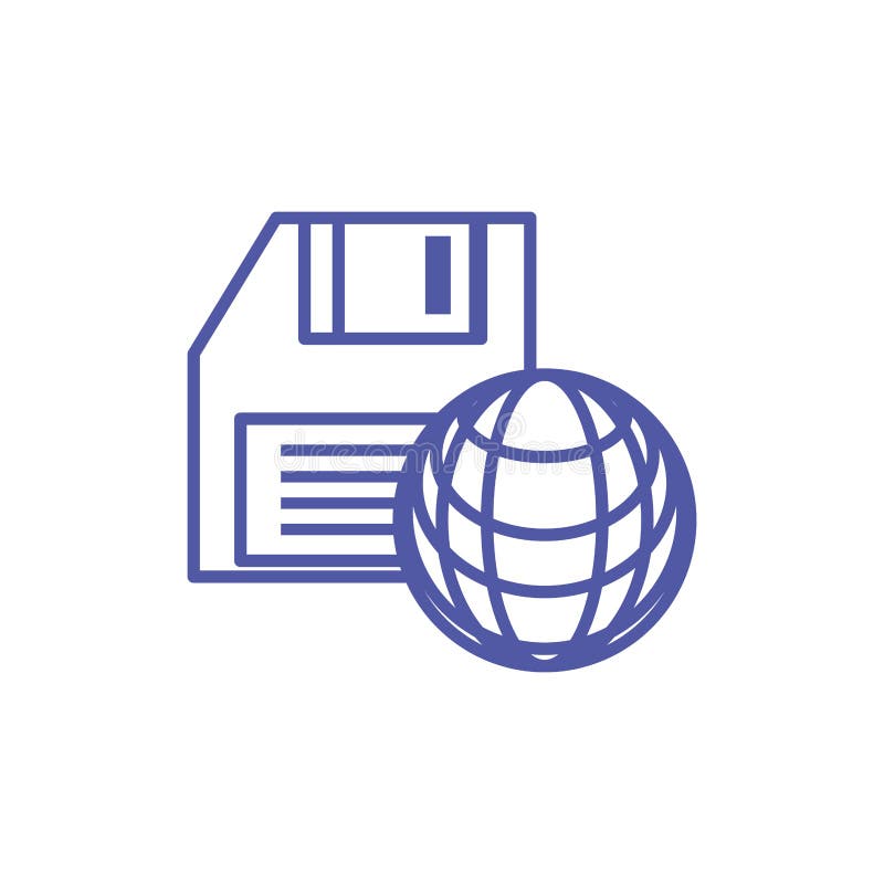 Sphere Browser Technology with Floppy Disk Stock Illustration ...