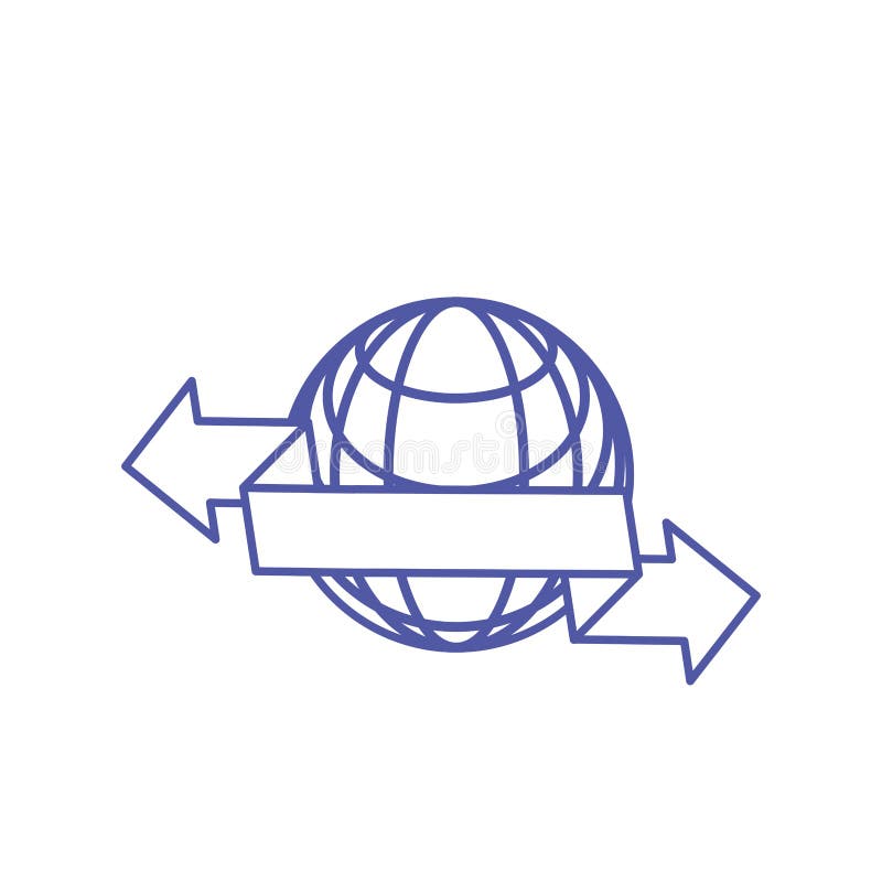 Sphere Browser Technology with Set of Arrows Stock Illustration ...