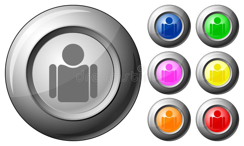 Person button set. stock vector. Illustration of black - 13495003