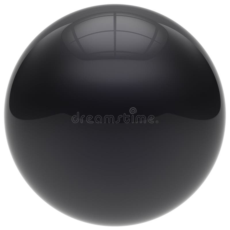 Black Sphere Round Button Matted Ball Basic Circle Object Stock ...