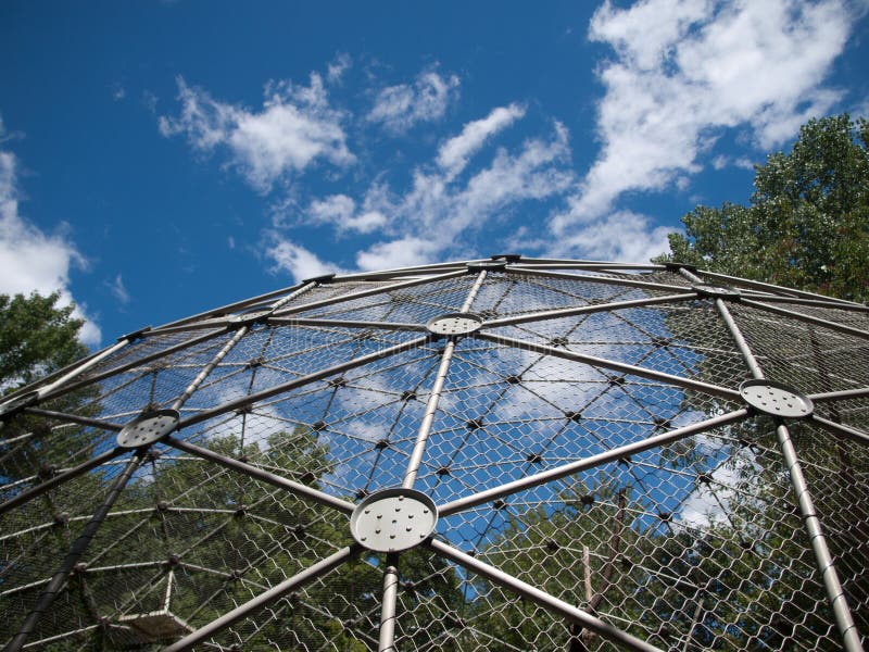 Sphere cage in zoo stock image. Image of blue, grey, circular - 15966087