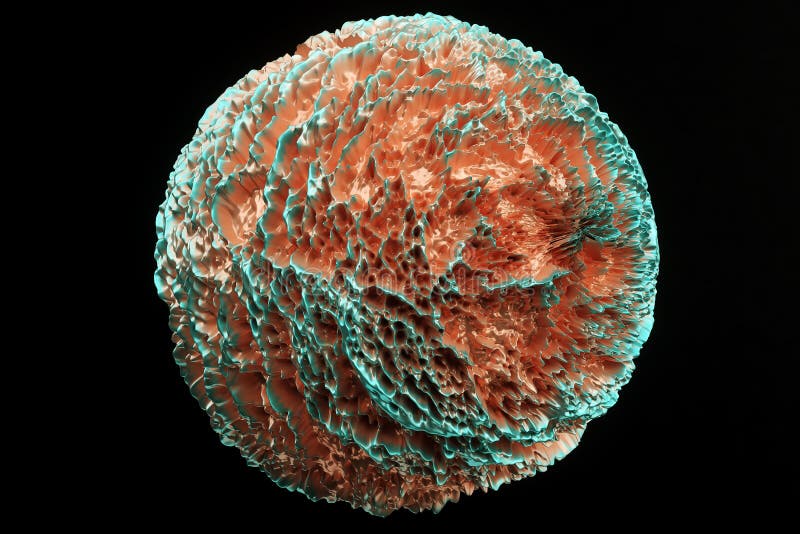 Sphere with Chaotic Structure, Abstract Molecule on a Dark Background ...