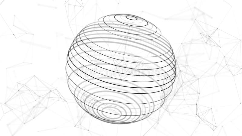 A Sphere with a Closed Flow of Points and Lines. Network Connection ...