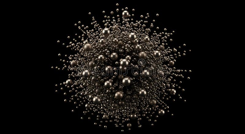 Sphere Cluster on Black Background Stock Illustration - Illustration of ...