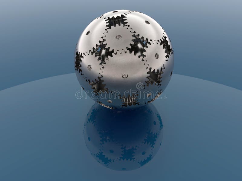 Sphere of cogs stock illustration. Illustration of cast - 80408102