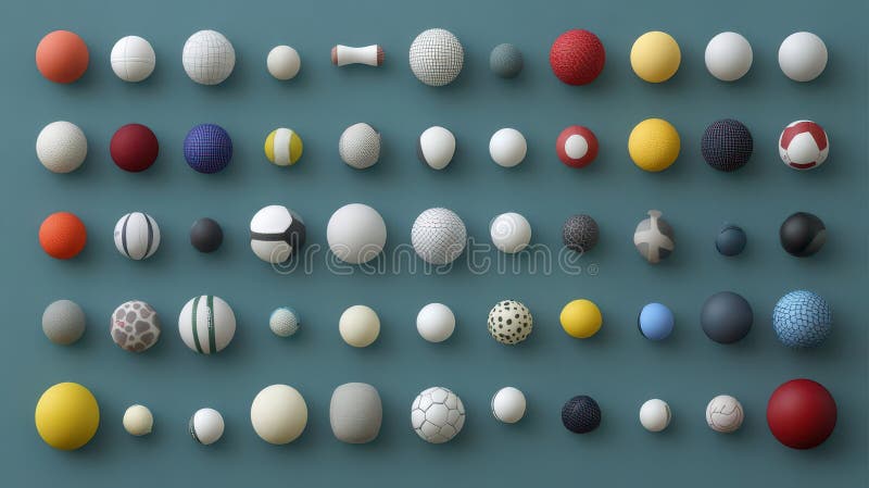 Sphere Collection: Diverse Textures & Colors Stock Photo - Image of ...