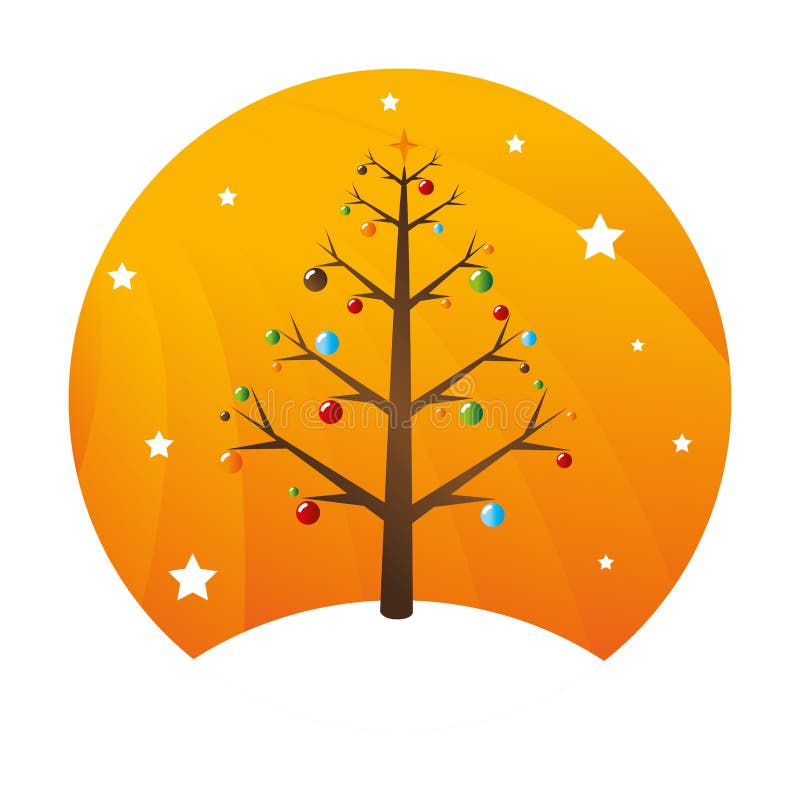 Sphere with Colorful Christmas Tree with Garlands Stock Vector ...