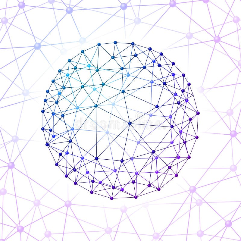 Sphere with Connected Lines. Crystal. Global Digital Connections ...