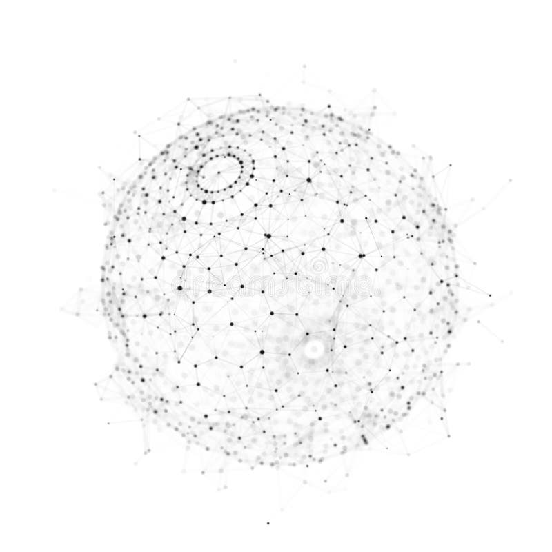 Sphere Consisting of Dots and Lines on a White Background. Network ...