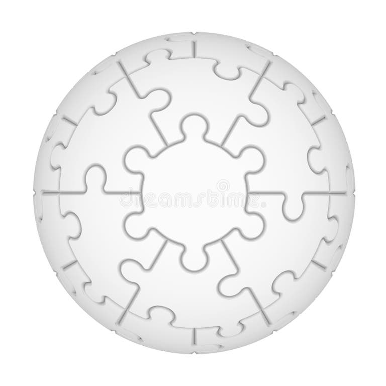 Sphere Consisting of Puzzles Stock Image - Image of background, block ...