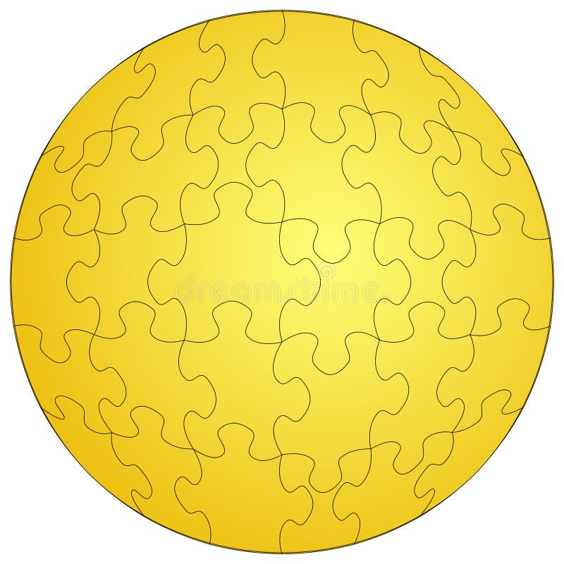 Sphere Consists of Puzzles. Raster Stock Illustration - Illustration of ...