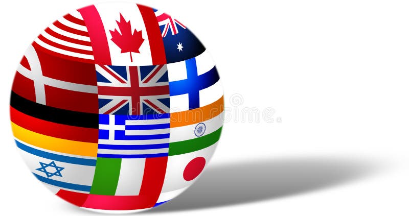 World flags sphere stock vector. Illustration of multi - 24749799