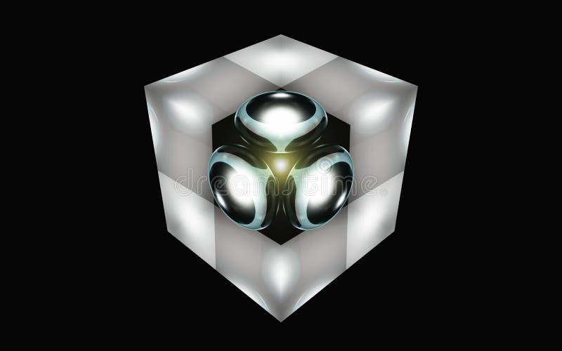 The sphere in the cube stock illustration. Illustration of cube - 40720074