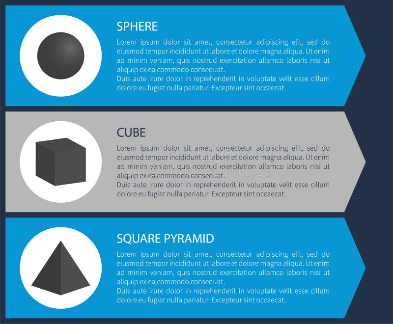 Sphere and Cube Poster Set Vector Illustration Stock Vector ...