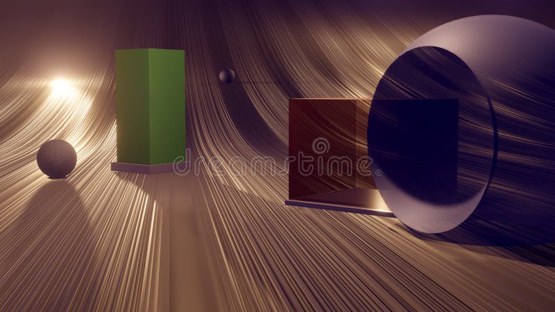 Glass Geometric Shapes on Golden Surface 3d-rendering Stock ...