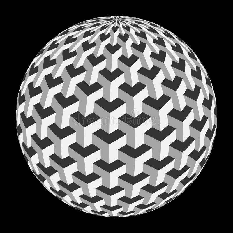A Sphere with a Cubic Pattern Along the Surface Stock Vector ...