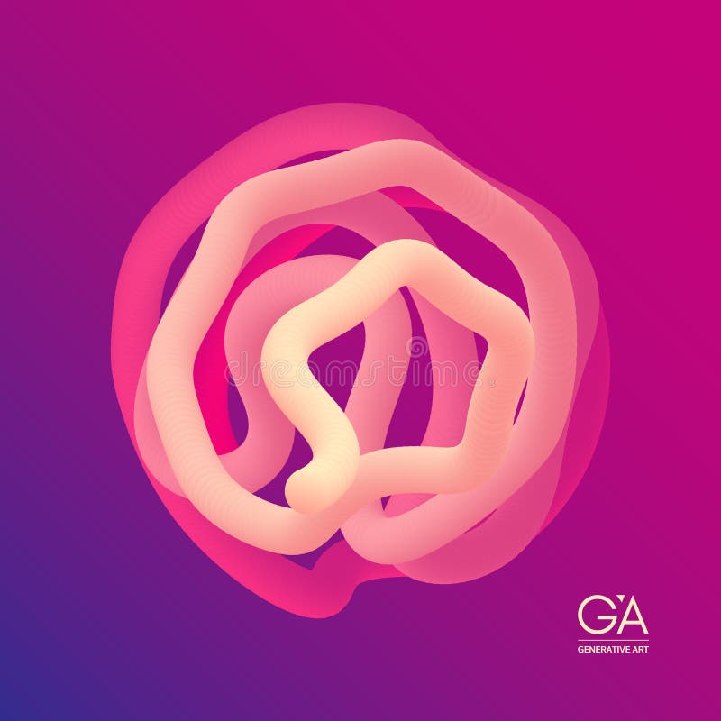 Sphere. 3D Abstract Wavy Illustration with Dynamic Effect Stock Vector ...