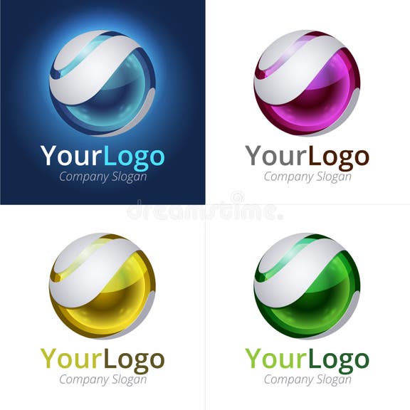 Sphere 3D logo stock vector. Illustration of colorful - 38777998